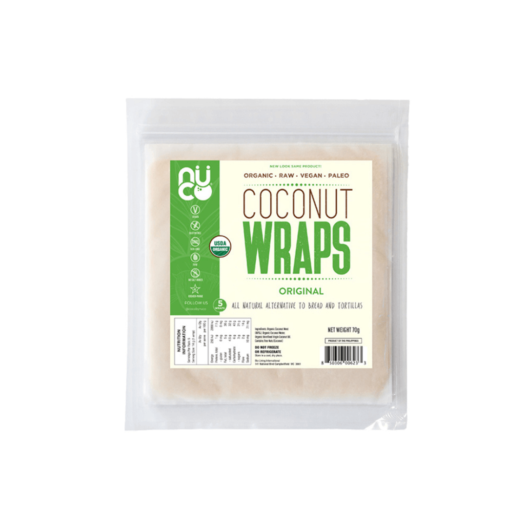 Nuco Organic Raw Coconut Wraps 70g (5x14g) — BuyNatural